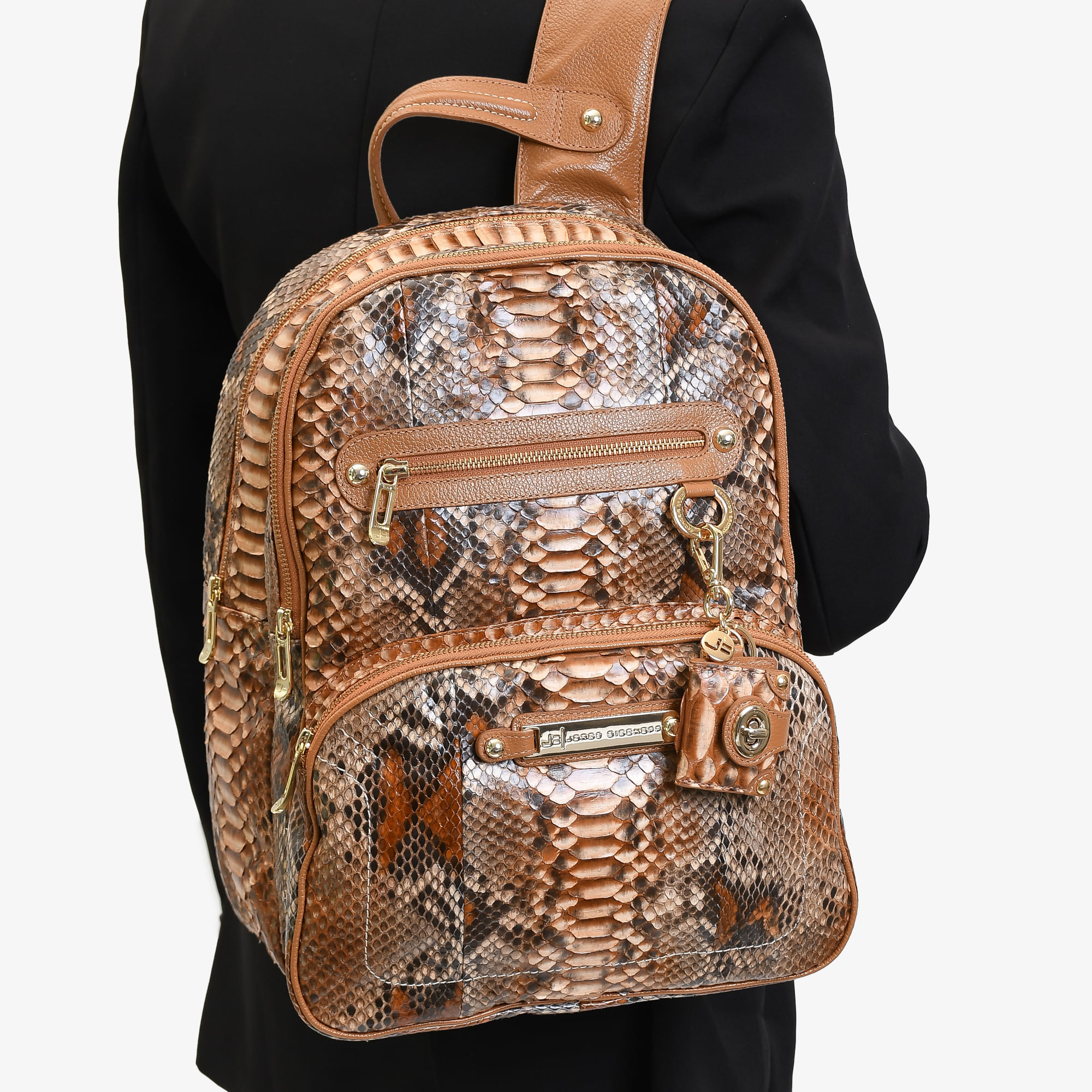 Mochila Caramelo Licor Cobra Python - Sapatos, Bolsas, Acessórios em Couro e mais I Jorge Bischoff