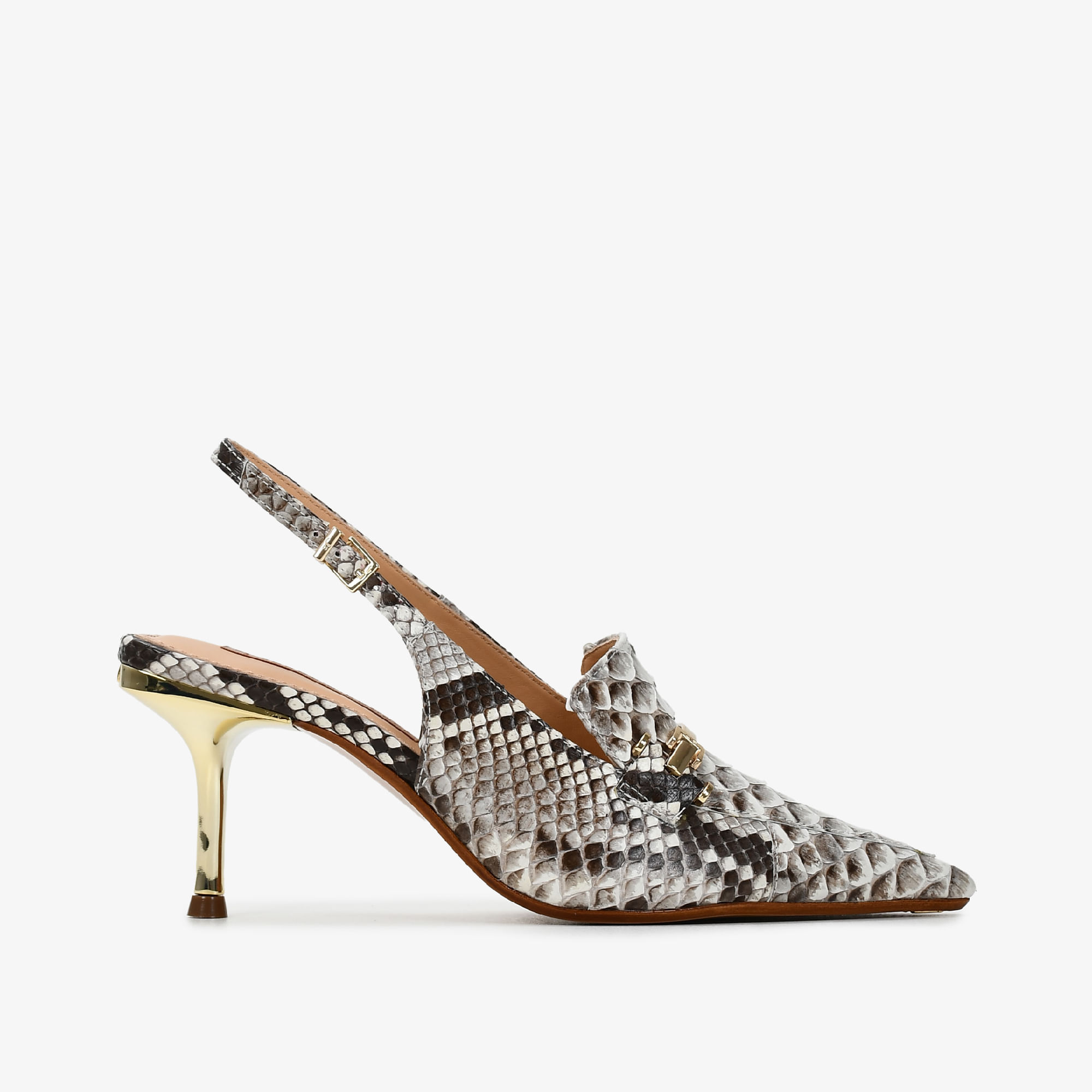 Slingback Nude Natural Cobra Python - Sapatos, Bolsas, Acessórios em ...